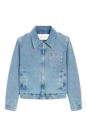 Ami De Coeur Zipped Denim Jacket - Blue