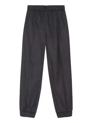 GANNI Elasticated-waistband Trousers - Grey