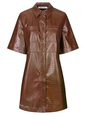 SAMSOE SAMSOE Myla Short-sleeve Shirt Dress - Brown