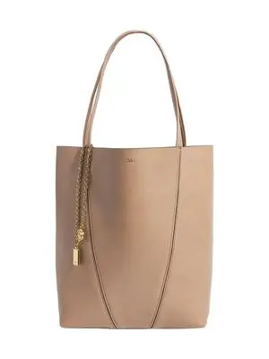 Chloé Medium Leather Spin Tote Bag - Pink