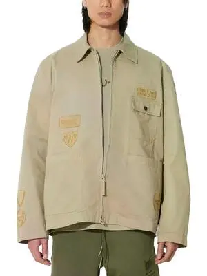 Universal Works Embroidered Patches Collared Jacket - Neutrals