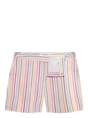 Orlebar Brown Bulldog Striped Swim Shorts Pink