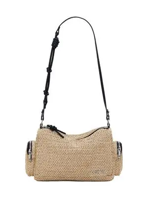 DESIGUAL Woven Straw Shoulder Bag