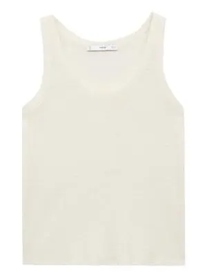 Mango Linen Tank Ecru