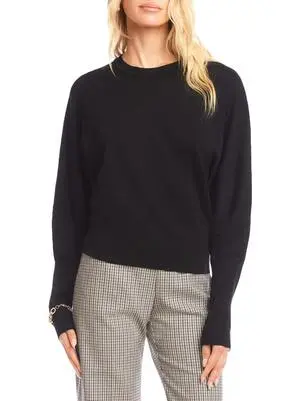 Karen Kane Dolman Sleeve Crewneck Sweater - Black