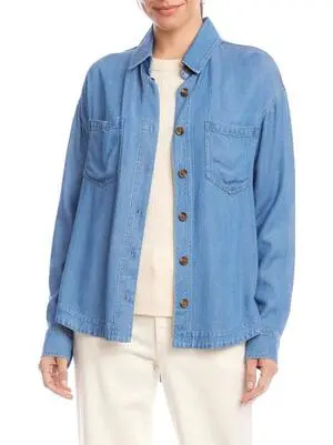 Karen Kane Button-up Shirt - Denim