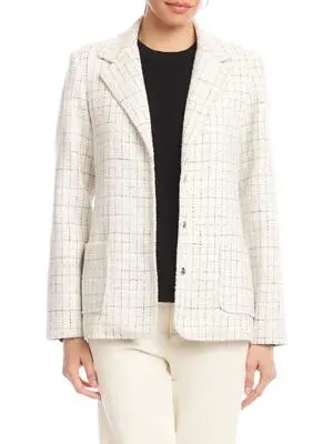 Karen Kane Check Tweed Blazer - Black/off White