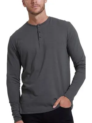 True Classic Classic Long Sleeve Henley - Carbon