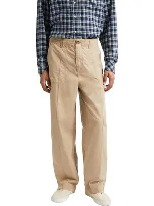 THE ELDER STATESMAN Surprise & Delight Cotton Twill Pants - Khaki