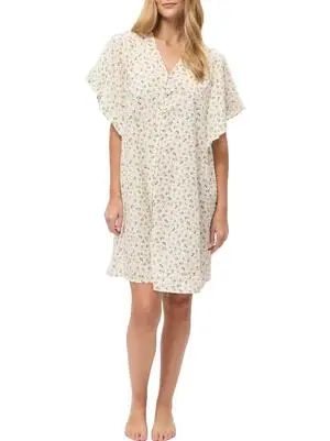 PAPINELLE Swiss Dot Frill Cotton Nightgown - Rosebud Floral
