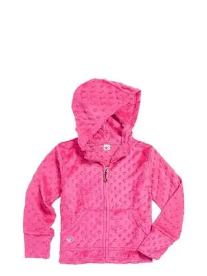 LIMEAPPLE Minky Bubble Zip Hoodie - Fuchsia