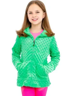 LIMEAPPLE Minky Bubble Zip Hoodie - Green