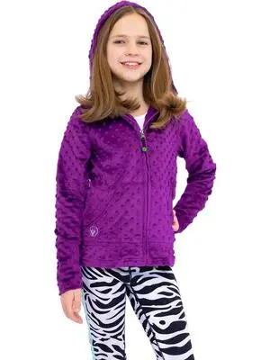 LIMEAPPLE Minky Bubble Zip Hoodie - Purple