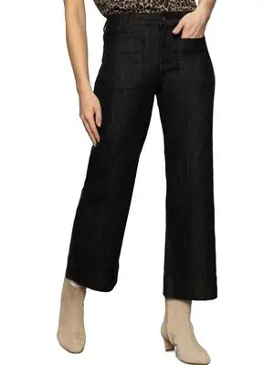 Sanctuary Marine Patch Pocket Crop Wide Leg Jeans - After Hours