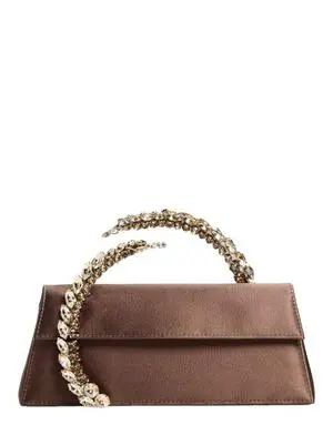 L’ALINGI Karma Crystal Handle Clutch - Brown