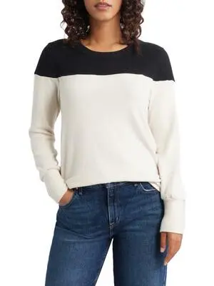 Loveappella Color Blocked Pullover Black/ivory