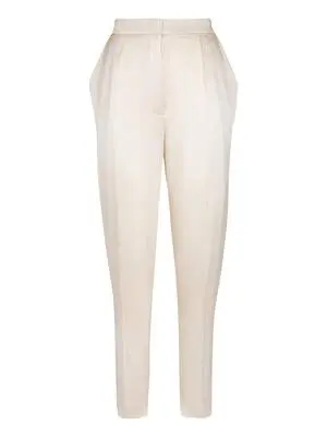 Balmain Silk Tailored Trousers - Beige