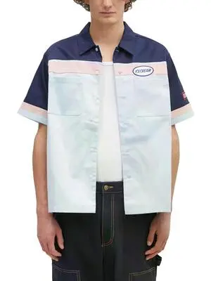 ICECREAM Panelled Embroidered Shirt - Blue