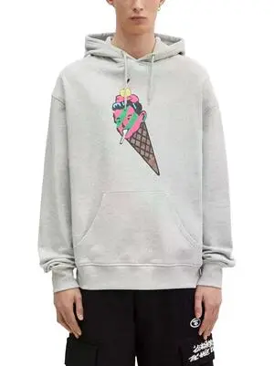 ICECREAM Cone-print Hoodie - Grey