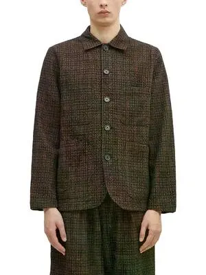 Universal Works Bakers Checked Button Shirt - Brown