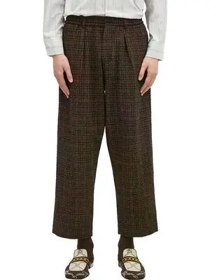 UNIVERSAL WORKS Pleated Check Trousers