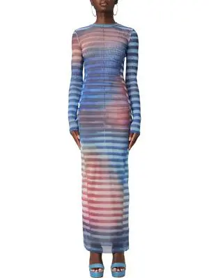 JEAN PAUL GAULTIER Long Sleeve Maxi Dress - Blue