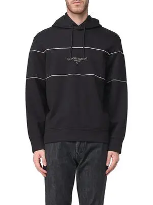 Emporio Armani Hoodie With Striped Detail - Black