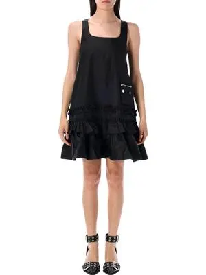 GANNI Sleeveless Ruffled Dress - Black