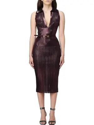 Elisabetta Franchi Sleeveless Sheath Dress - Burgundy