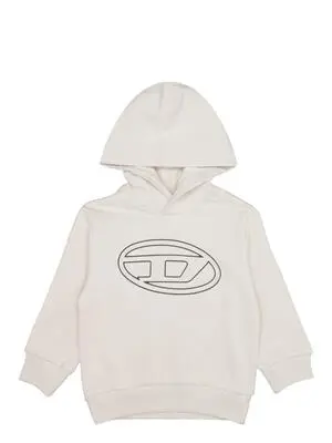 DIESEL® Hooded Cotton Sweater - Bianco Sporco