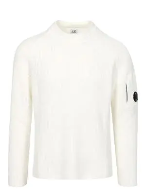 C.P. COMPANY Knitted Cotton Sweater - White