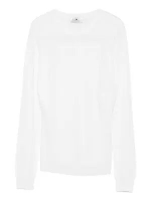 Elisabetta Franchi Crewneck Wool Blend Sweater - Ivory
