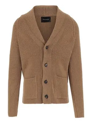 Tagliatore Jackson Stretch Wool Cardigan - Beige