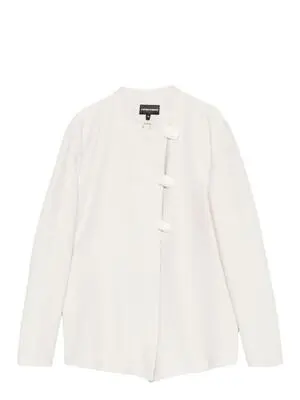 Emporio Armani Cotton Single-breasted Jacket - Ivory