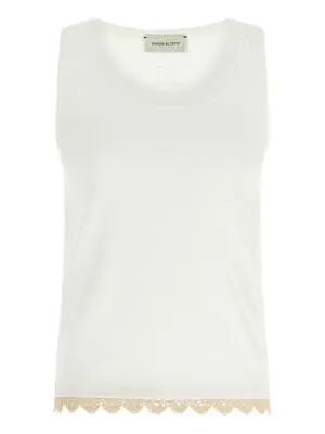 Magda Butrym Ribbed Cotton Stretch Top - White