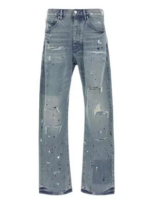 PURPLE BRAND Patch Repairs Foil Jeans - Blue