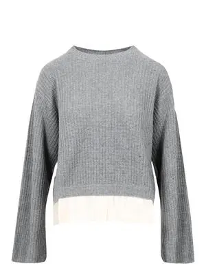KAOS Crew-neck Ribbed Sweater - Grigio Medio