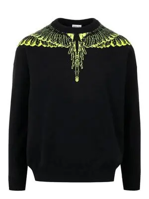 MARCELO BURLON COUNTY OF MILAN Sweater With Graphic Wing Print - Black