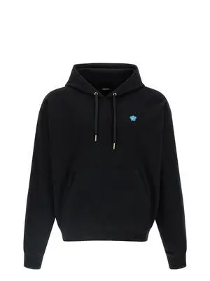 Versace Medusa Patch Cotton Hoodie - Black