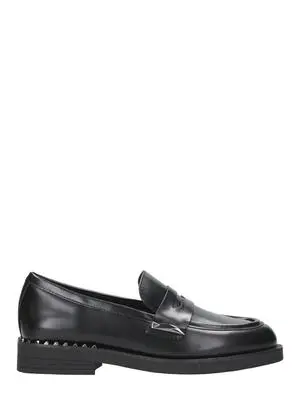 Ash Studded Leather Loafer - Black