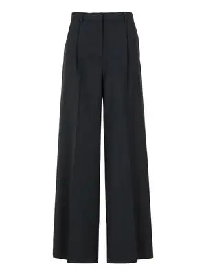 MSGM Wide Leg Trousers - Black