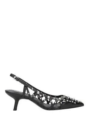 Ash Studded Leather Heels - Black