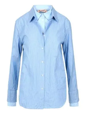 N°21 N°21 Multi-Layered Striped Cotton Shirt