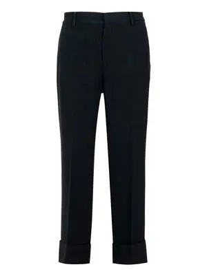 N°21 Pleated Cropped Trousers - Black