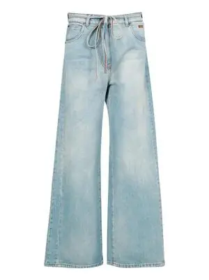 MSGM Delavé Wide Leg Jeans - Light Denim
