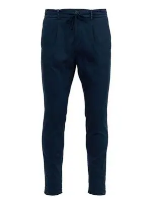 CRUNA Tapered Cotton Gabardine Trousers - Blue