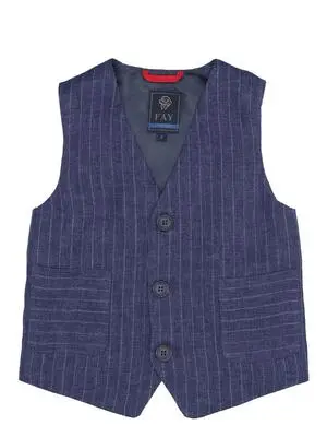 FAY Cotton Pinstripe Vest - Blu Navy+avorio