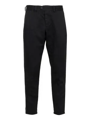 PT TORINO Regular Fit Cotton And Linen Trousers - Black