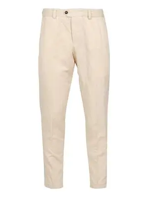 PT TORINO Cotton And Linen Trousers - Cream