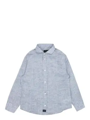 FAY Button-down Linen Shirt - Light Blue
